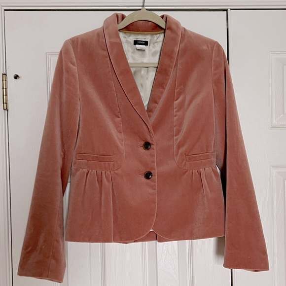 J. Crew | Jackets & Coats | J Crew Peach Velvet Blazer | Poshmark